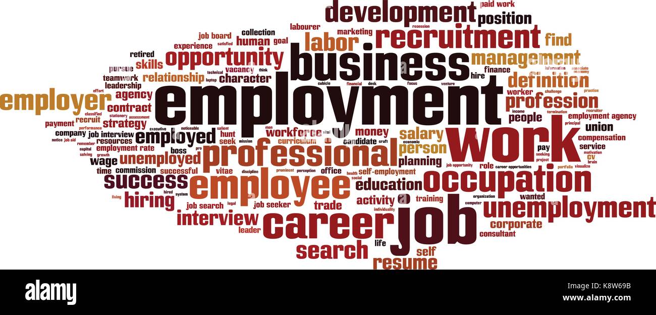 Employment word cloud concept. Vector illustration Stock Vector Image ...