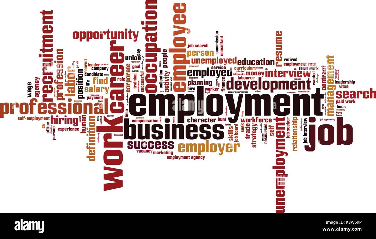 Employment word cloud concept. Vector illustration Stock Vector Image ...