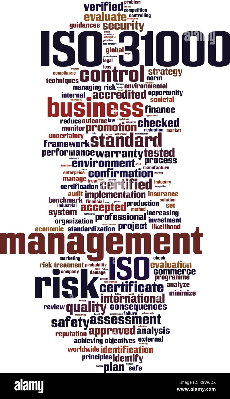 ISO 31000 word cloud concept. Vector illustration Stock Vector Image ...