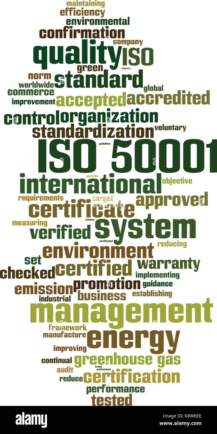 ISO 50001 word cloud concept. Vector illustration Stock Vector Image ...
