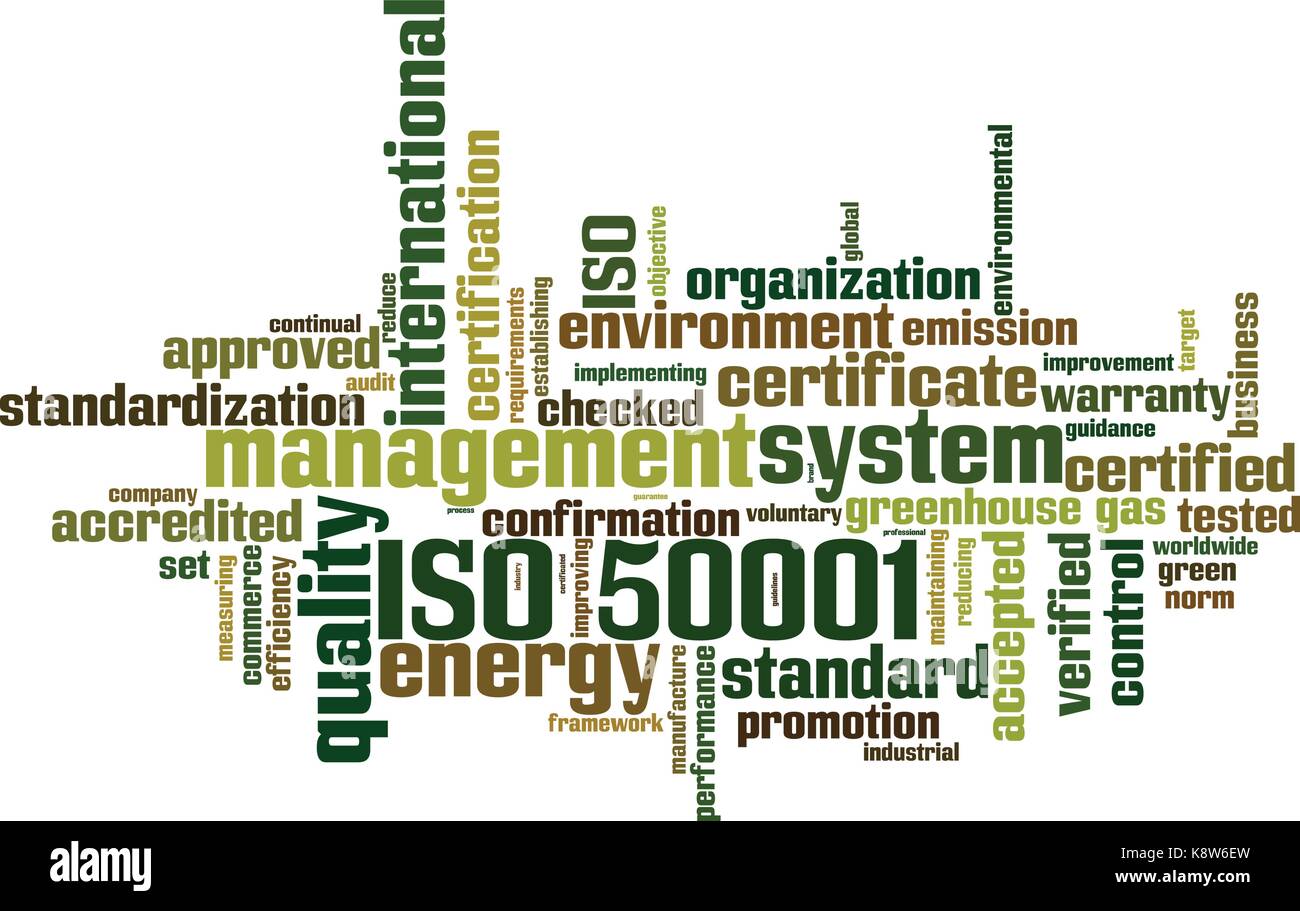 ISO 50001 word cloud concept. Vector illustration Stock Vector Image ...