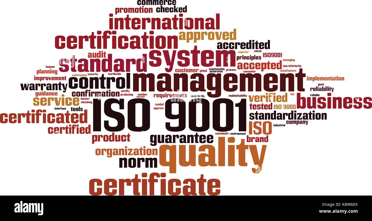 ISO 9001 word cloud concept. Vector illustration Stock Vector Image ...
