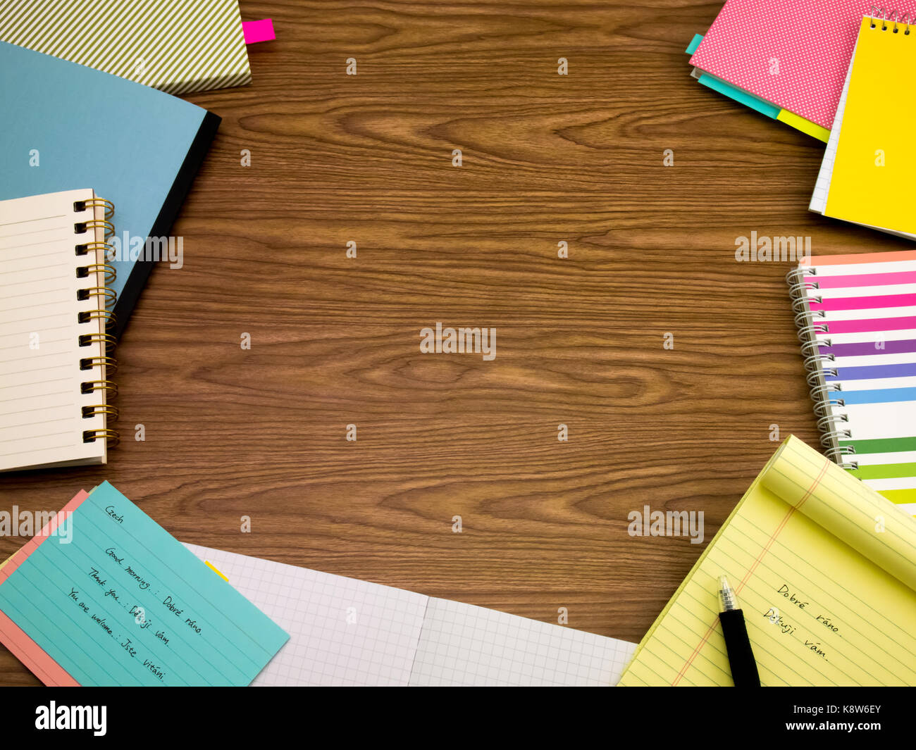 Czech; Learning New Language Writing Words on the Notebook Stock Photo ...