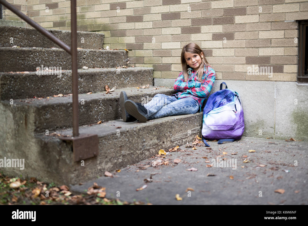 primary student depress at the school Stock Photo - Alamy