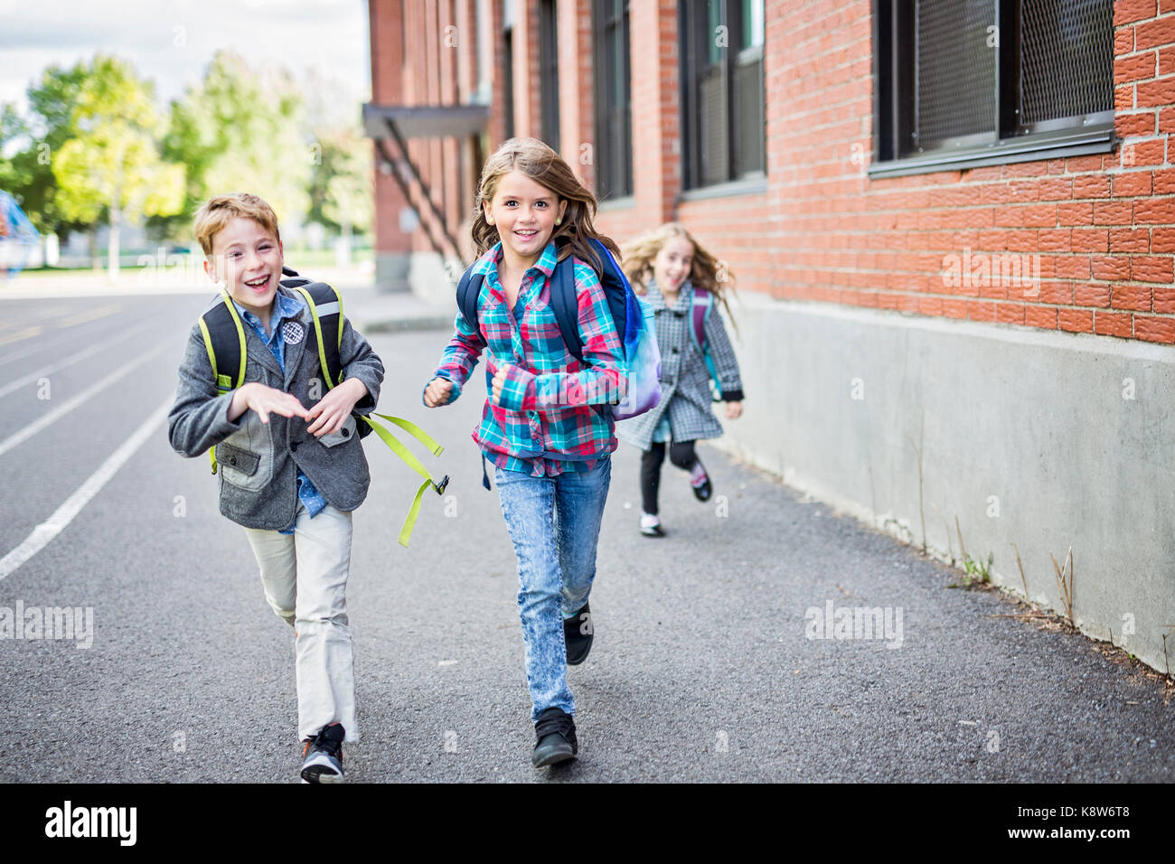 School children running classroom hi-res stock photography and images ...