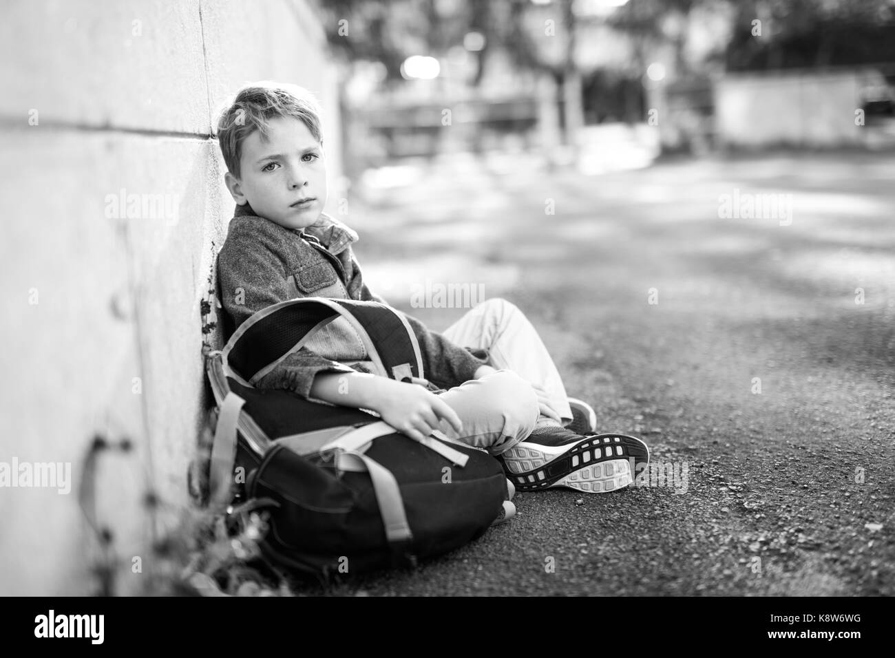 Sitting Alone At School Outside