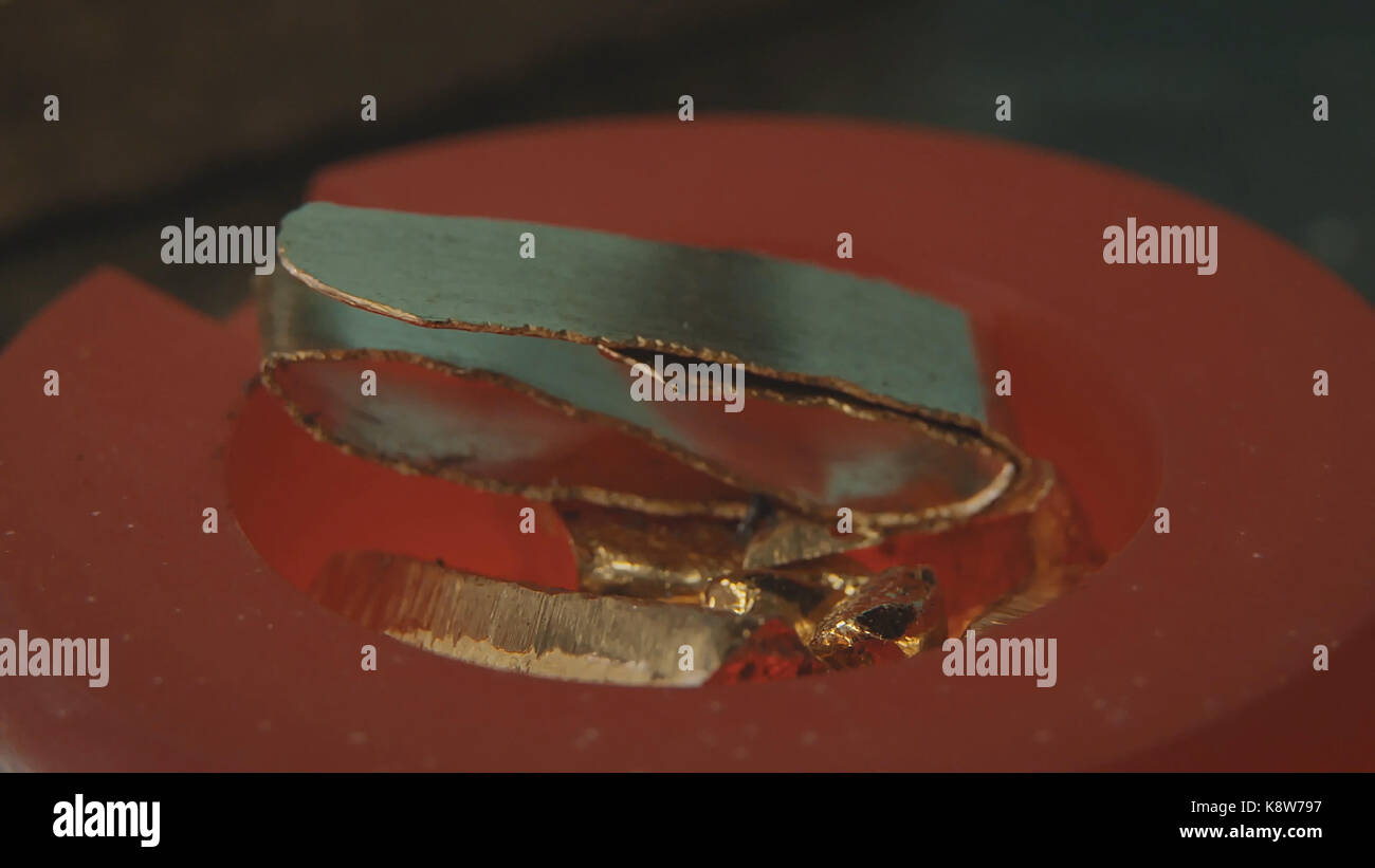 Melting Gold Bar in Furnace. Melting gold. Gold production. Creation of ...