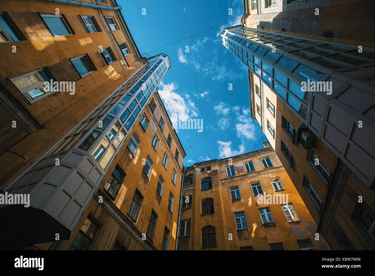 Yards (courtyard or court) structure shapes in Saint Petersburg, Russia ...