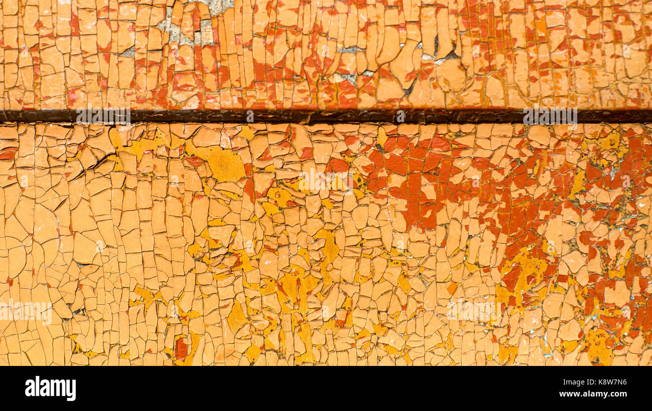 Peeling paint on old wooden rustic material on the wall. Wood texture ...