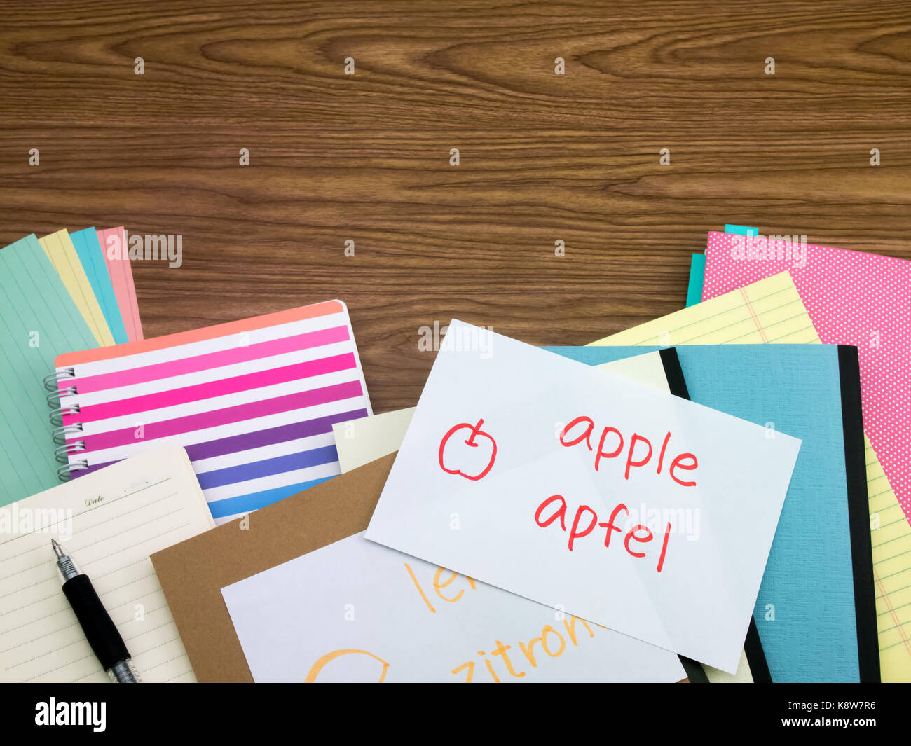 German; Learning New Language Writing Words on the Notebook Stock Photo ...