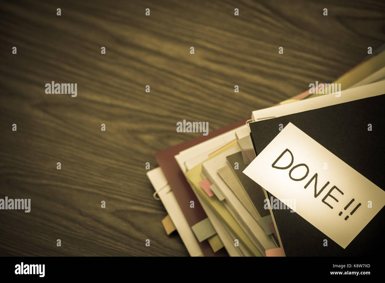 Done; The Pile of Business Documents on the Desk Stock Photo - Alamy