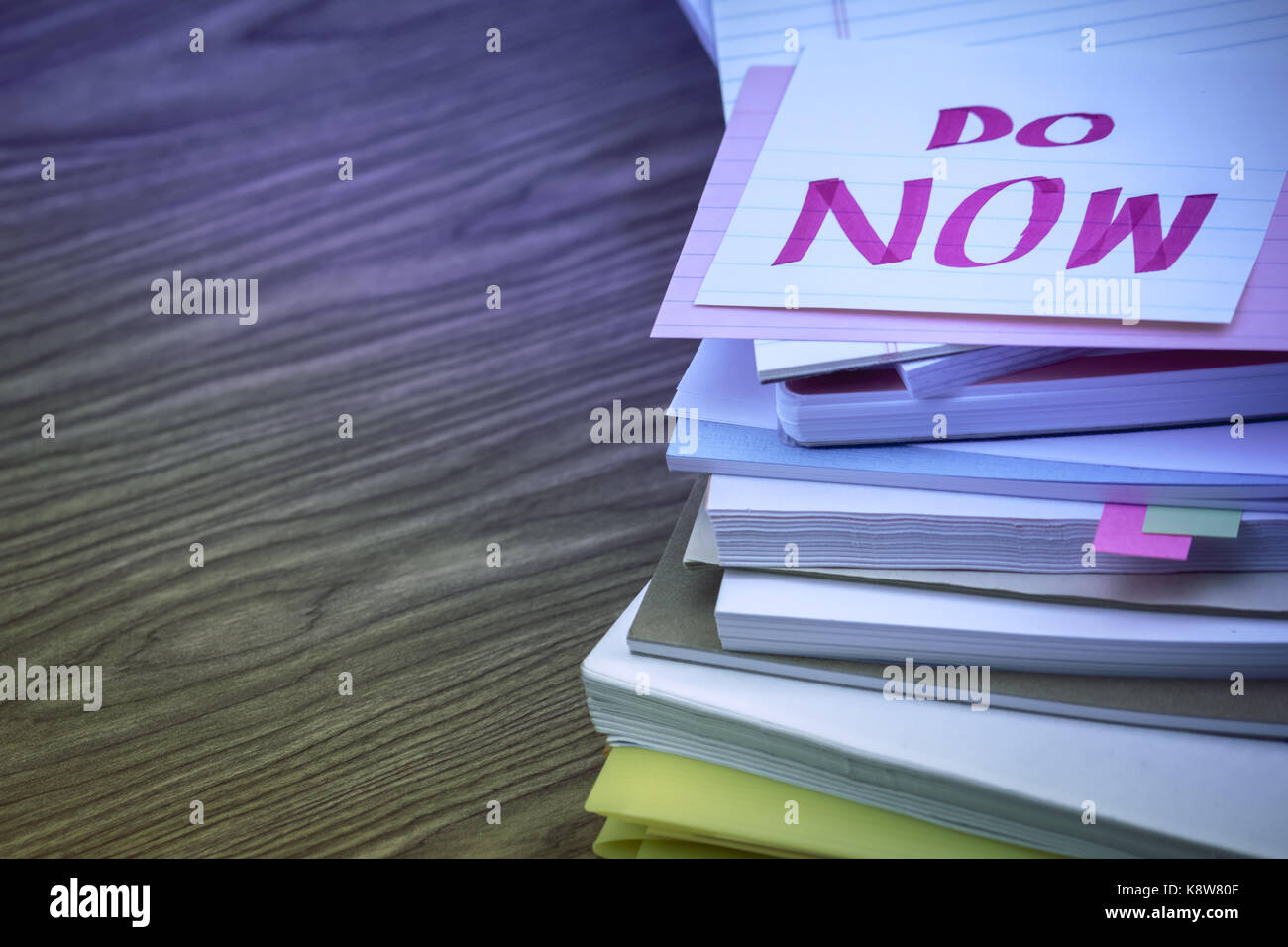 Do Now; The Pile of Business Documents on the Desk Stock Photo - Alamy