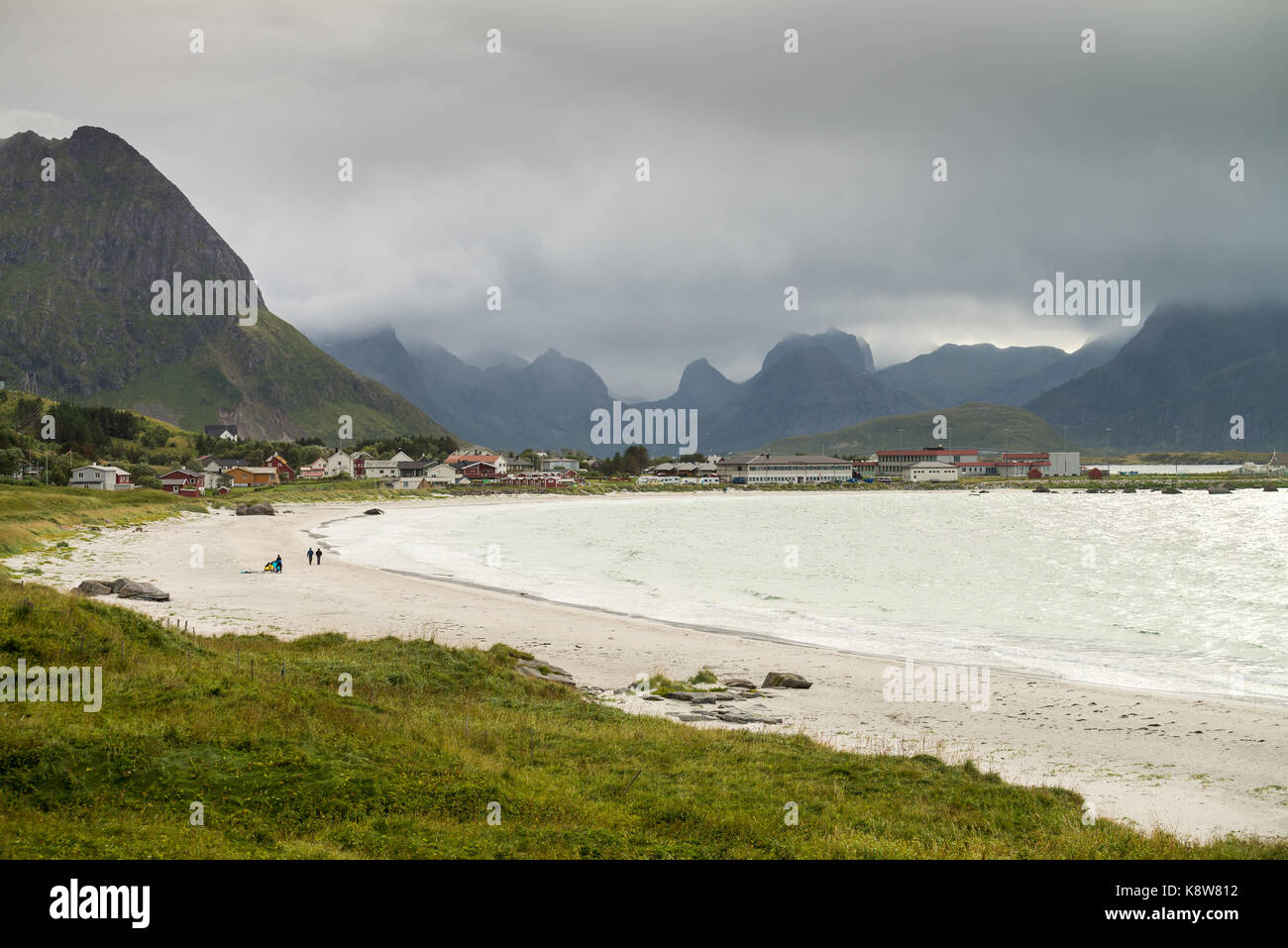 beach, Ramberg stranda, Ramberg, Lofoten Islands, Norway, Scandinavia ...