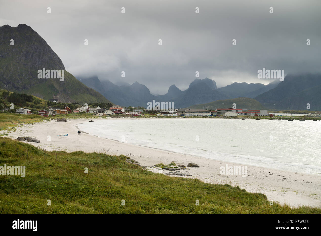 beach, Ramberg stranda, Ramberg, Lofoten Islands, Norway, Scandinavia ...