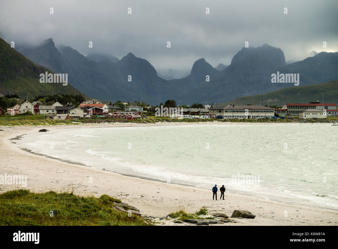 beach, Ramberg stranda, Ramberg, Lofoten Islands, Norway, Scandinavia ...