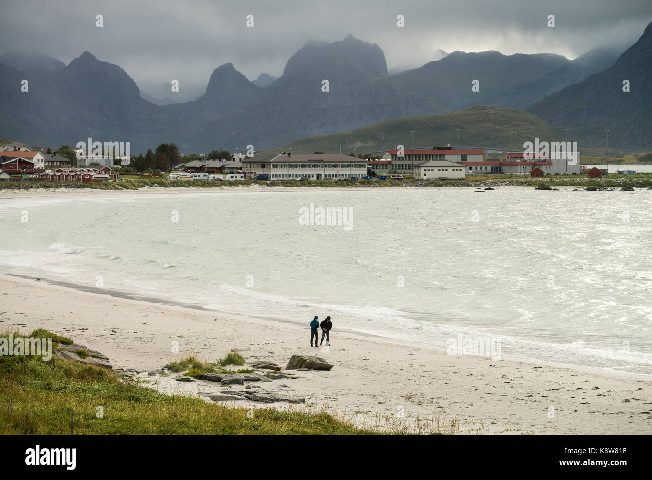 beach, Ramberg stranda, Ramberg, Lofoten Islands, Norway, Scandinavia ...
