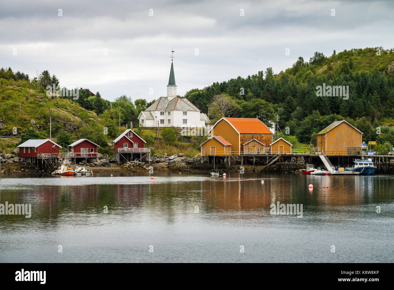 Moskenes church, Lofoten Islands, Moskenes, Norway, Scandinavia, Europe ...