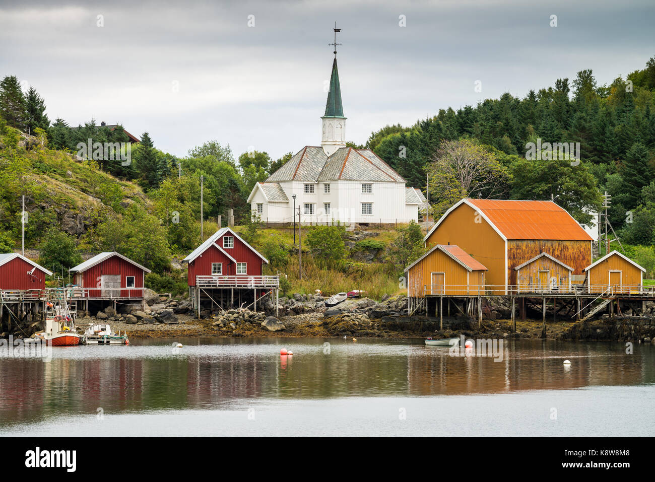 Moskenes church, Lofoten Islands, Moskenes, Norway, Scandinavia, Europe ...