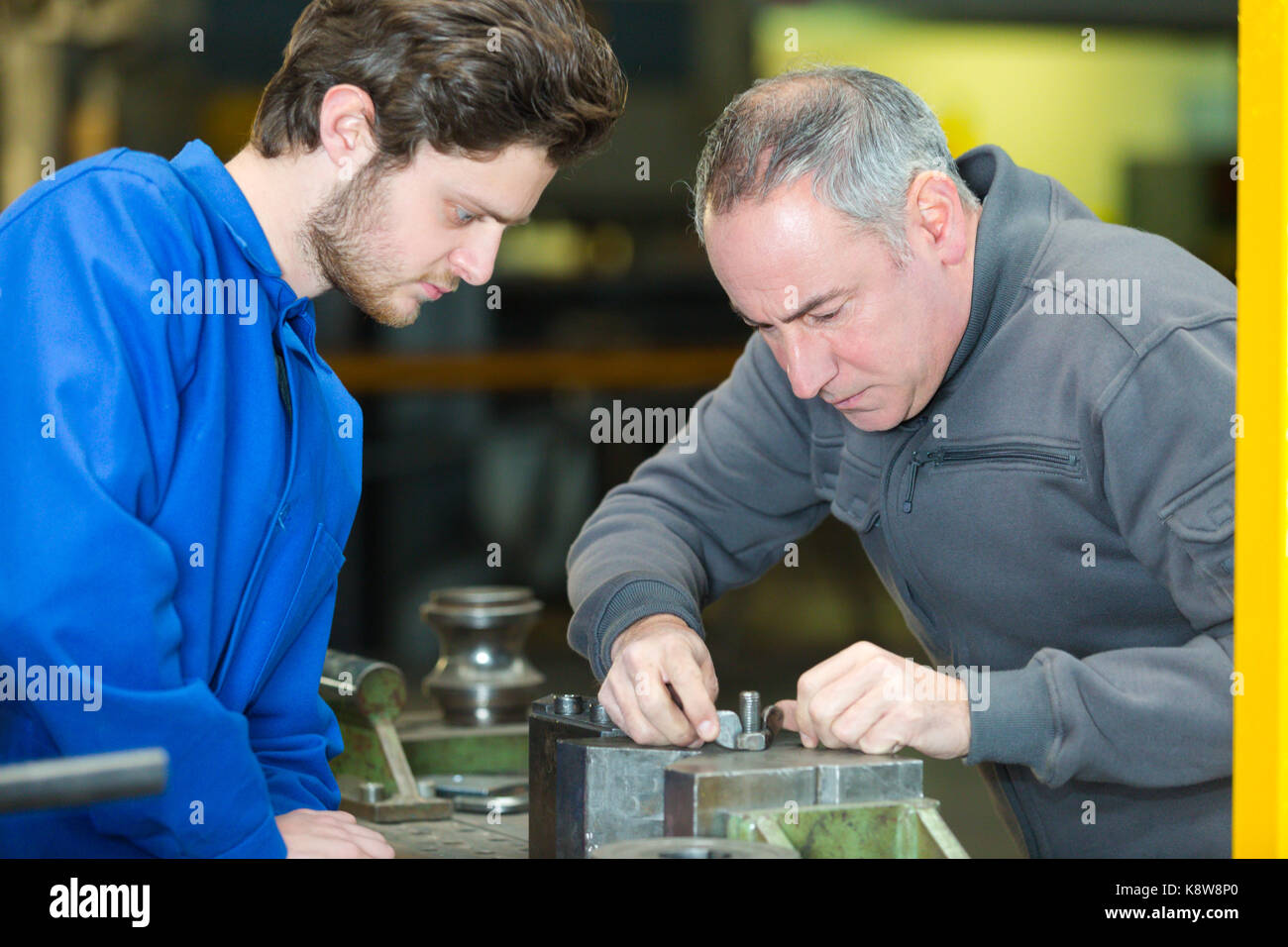 apprentice of the steel manufacturing plant Stock Photo - Alamy