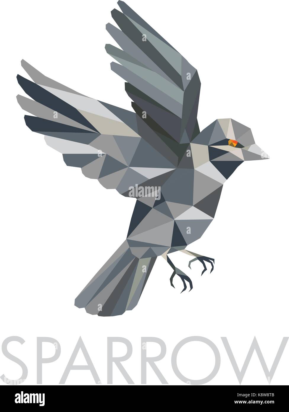 Low polygon style illustration of a Sparrow a small passerine bird ...