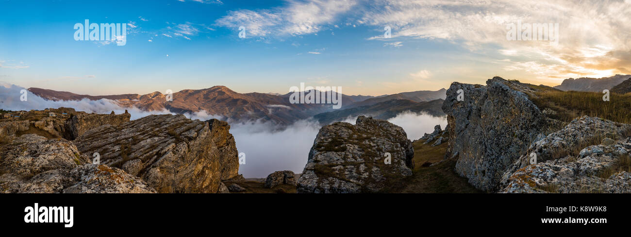 Wide panoramic mountain landscape Stock Photo - Alamy
