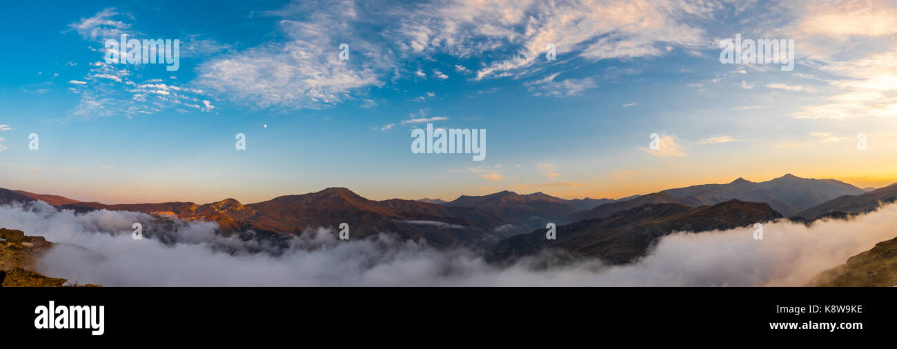 Wide panoramic mountain landscape Stock Photo - Alamy