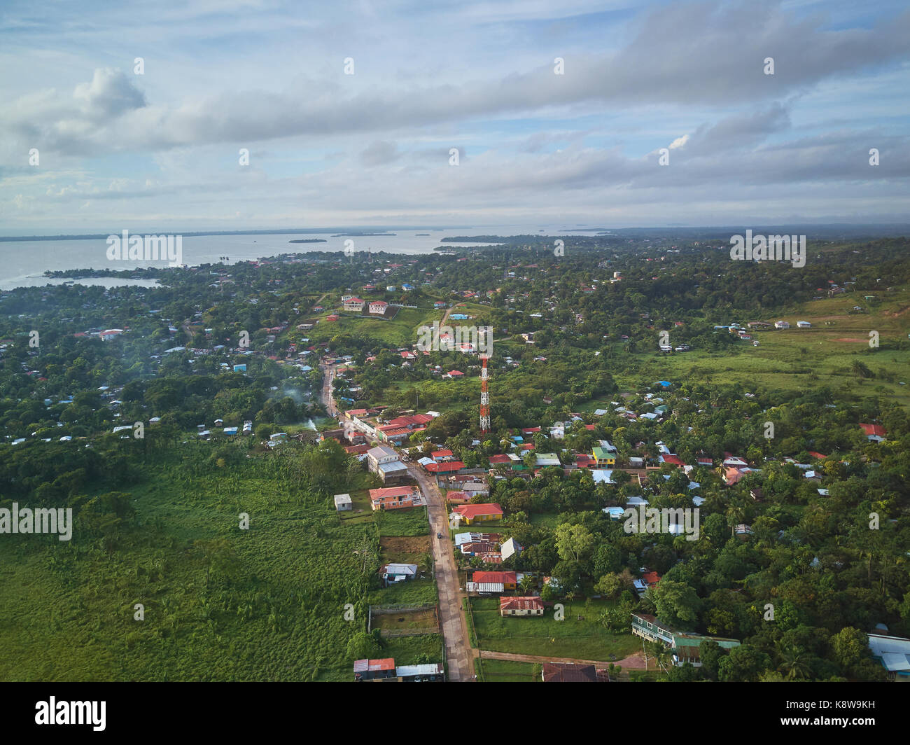 Cityscape of Bluefields town aerial above view Stock Photo - Alamy