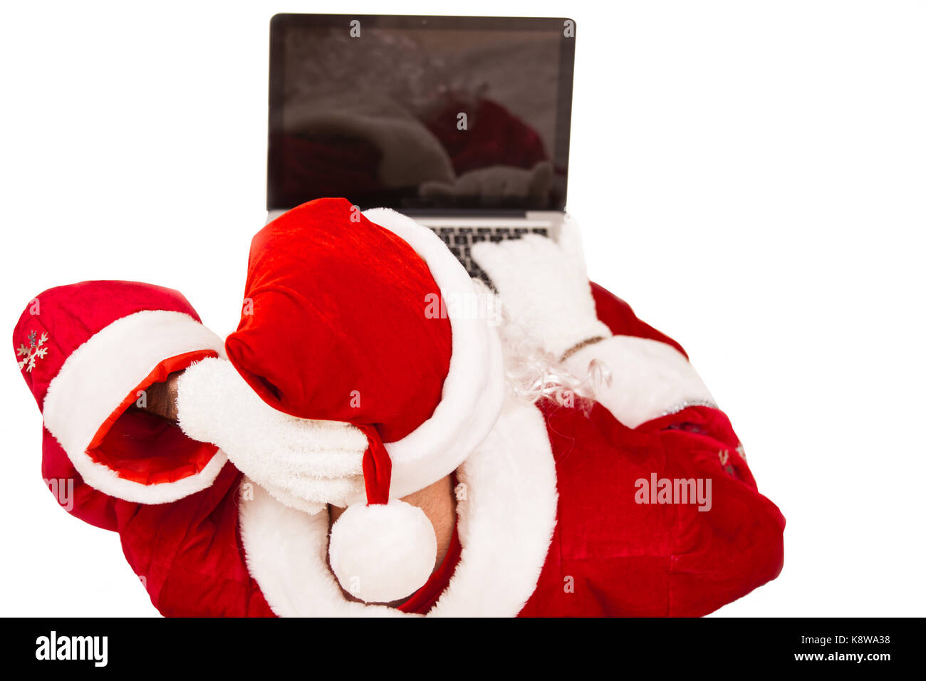Santa Claus with laptop Stock Photo - Alamy