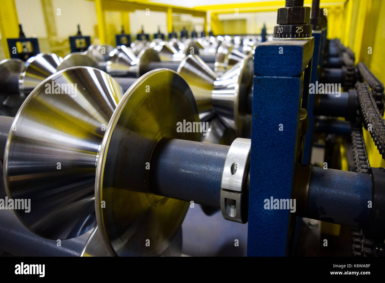 Chain Driven Trim Roll Former Used In Sheet Metal Industry Stock Photo ...