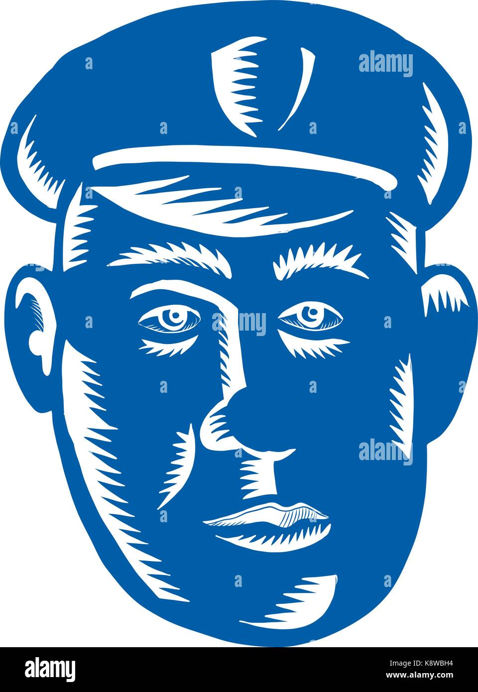 Retro style illustration of Police Officer policeman cop Head viewed ...