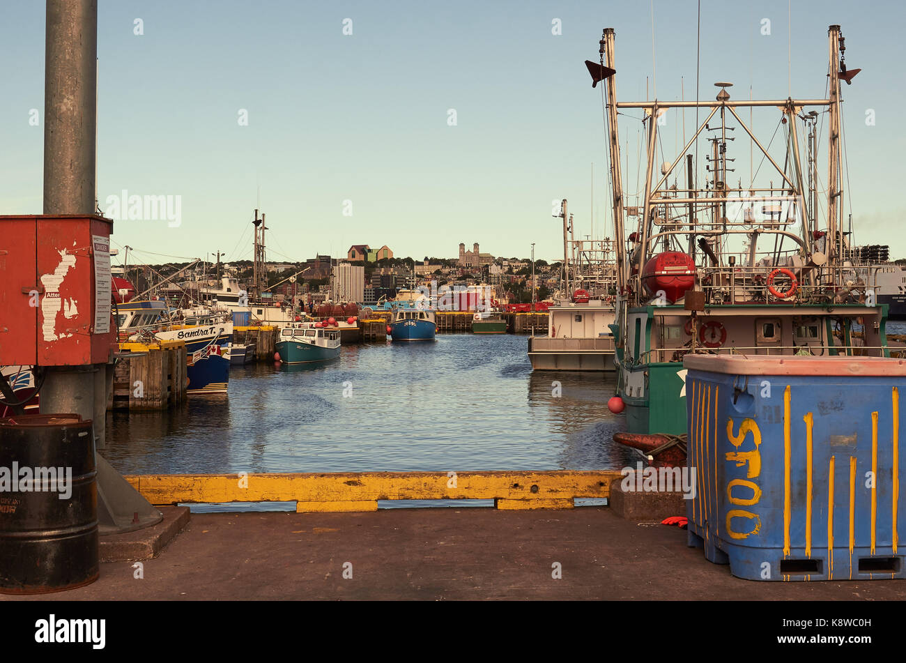 Fishing trawlers in the port of St John's, Newfoundland, Canada Stock ...