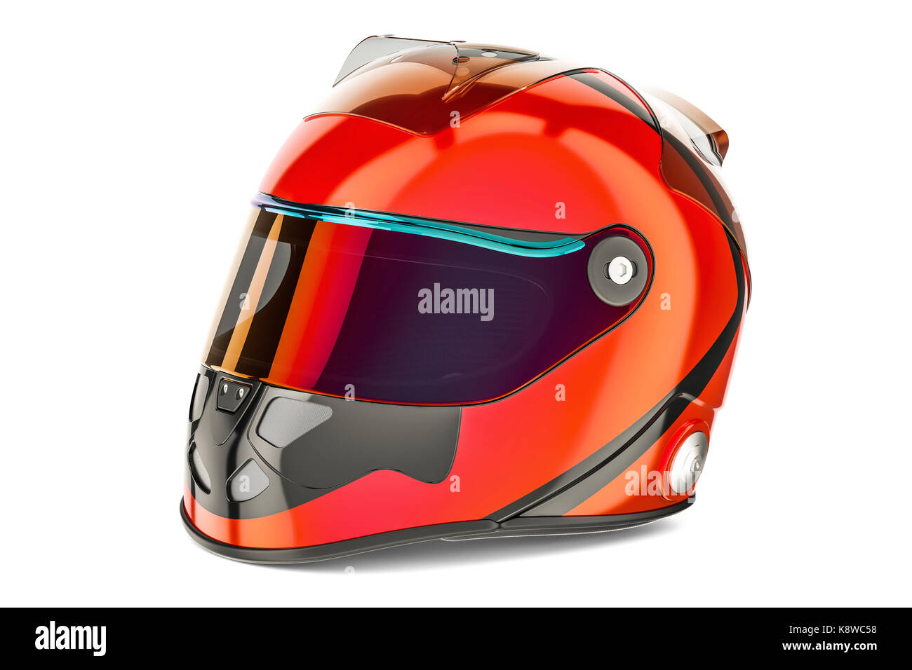 Red Racing Helmet, 3D rendering isolated on white background Stock ...