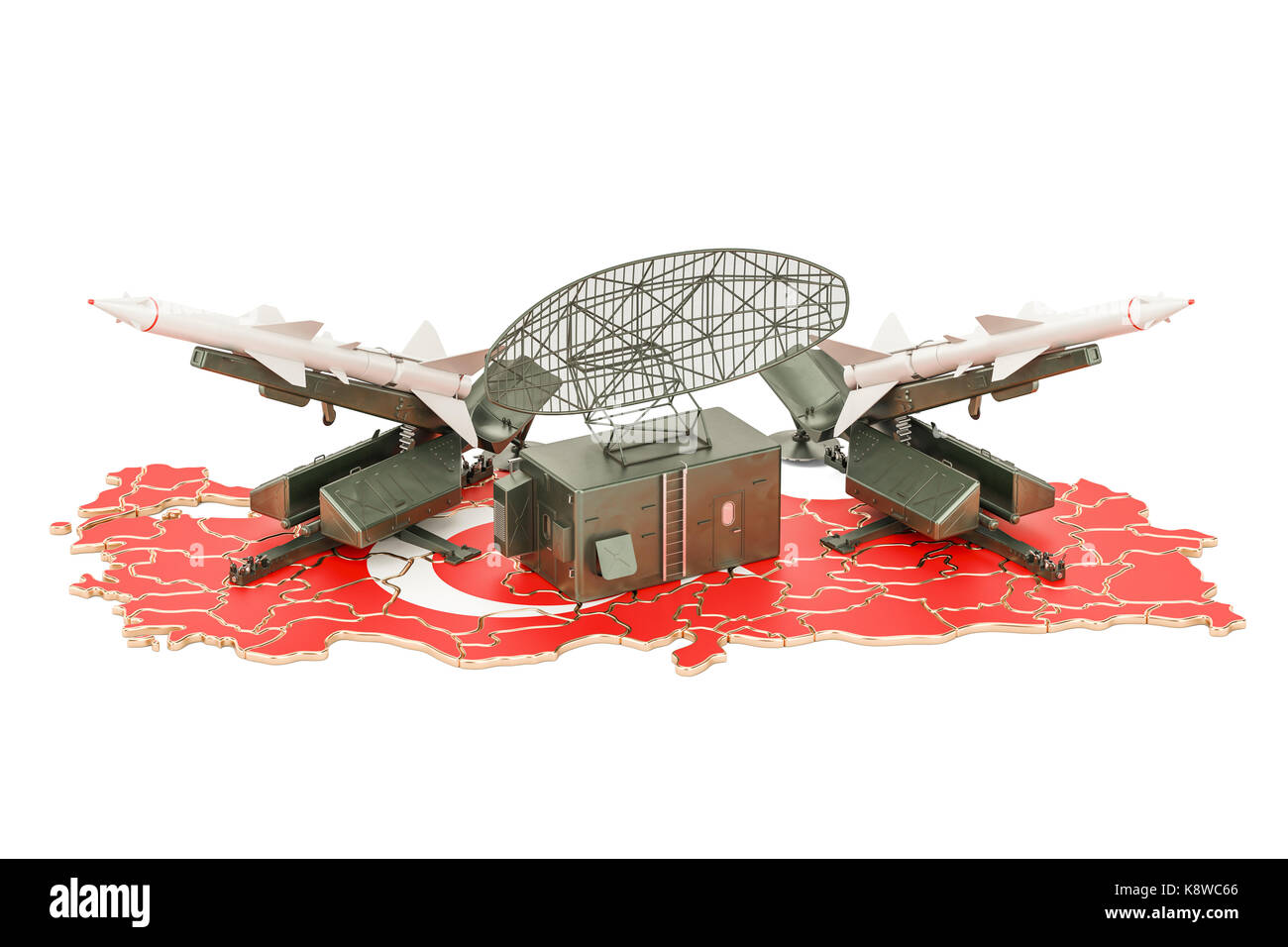 Turkish missile defence system concept, 3D rendering Stock Photo - Alamy