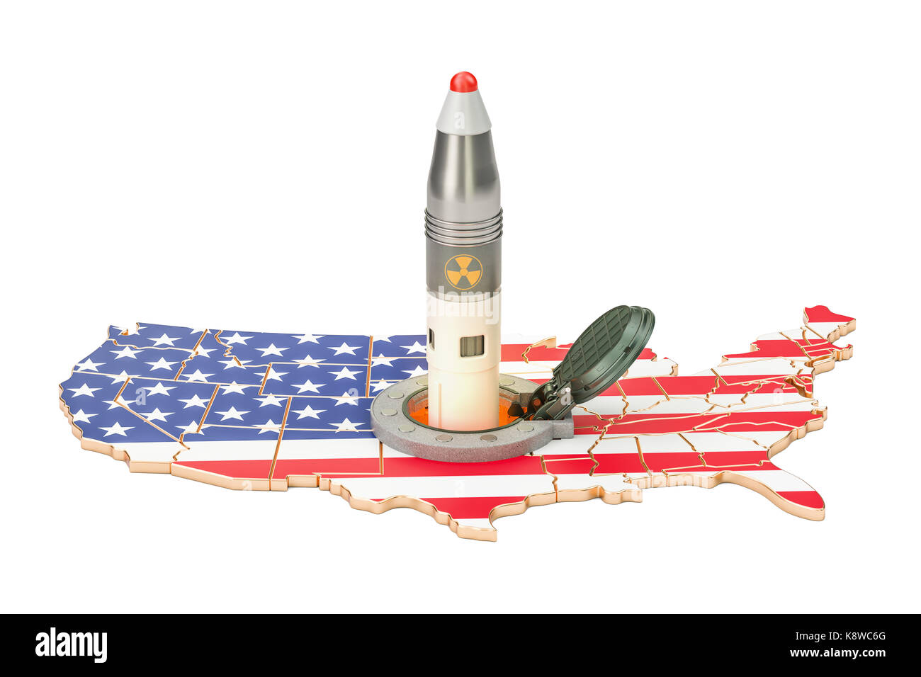 USA missile launches from its underground silo launch facility, 3D ...