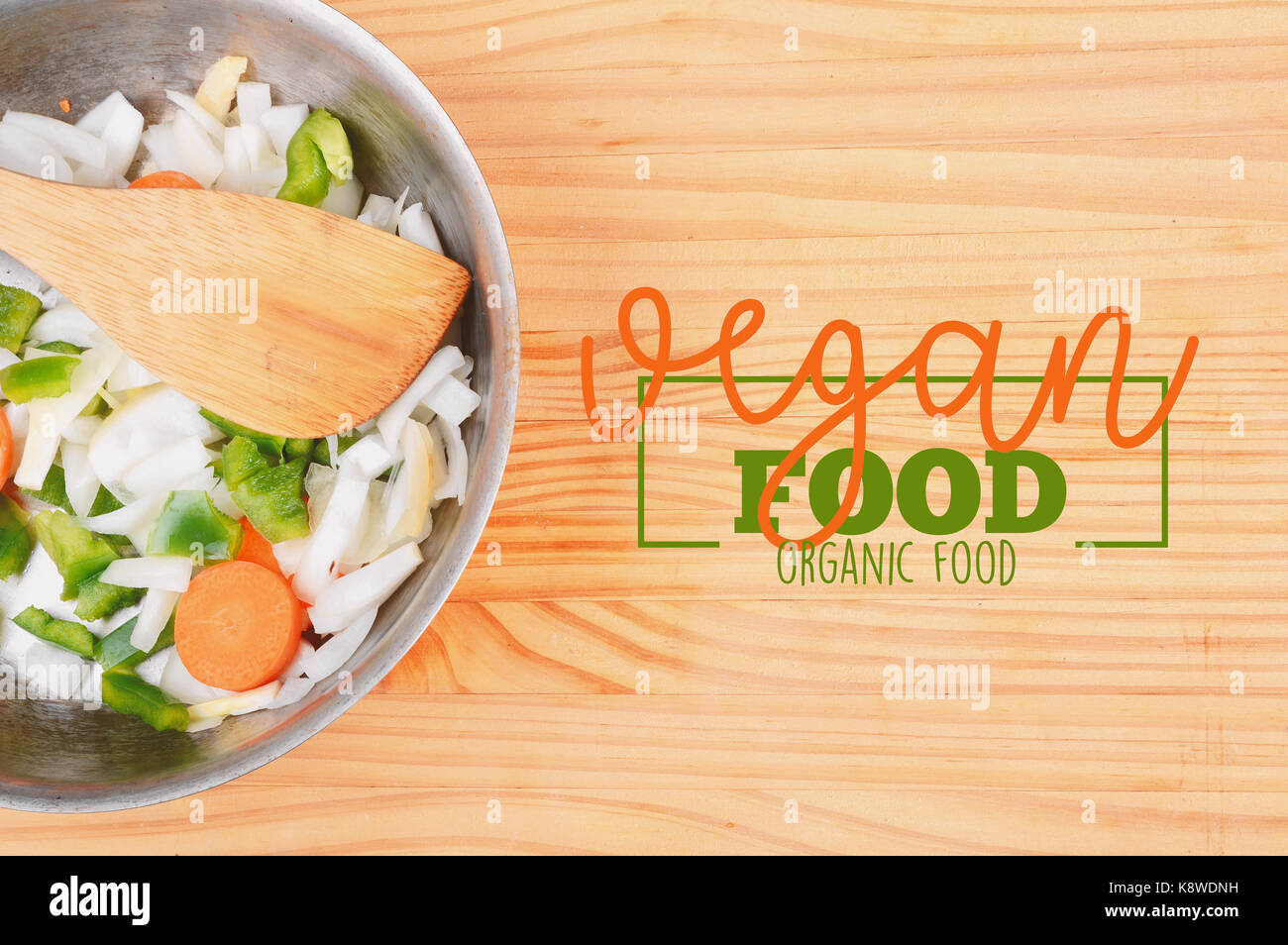 Salad with rectangle frame border of decorative Vegan Menu card ...