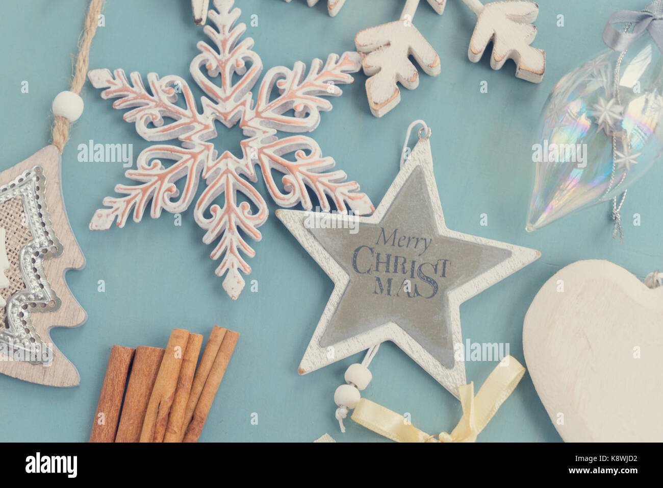 Blue and white christmas Stock Photo - Alamy