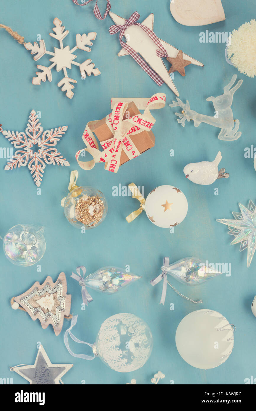 Blue and white christmas Stock Photo - Alamy