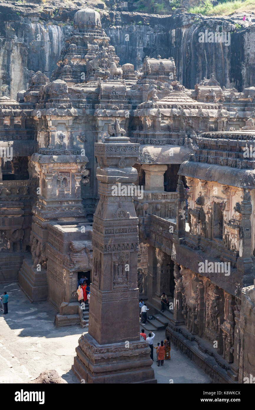The Kailasa or Kailasanatha Temple, Ellora, Maharashtra, India, Is a ...