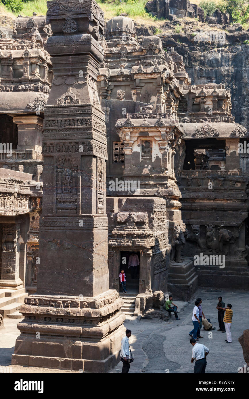 The Kailasa or Kailasanatha Temple, Ellora, Maharashtra, India, Is a ...