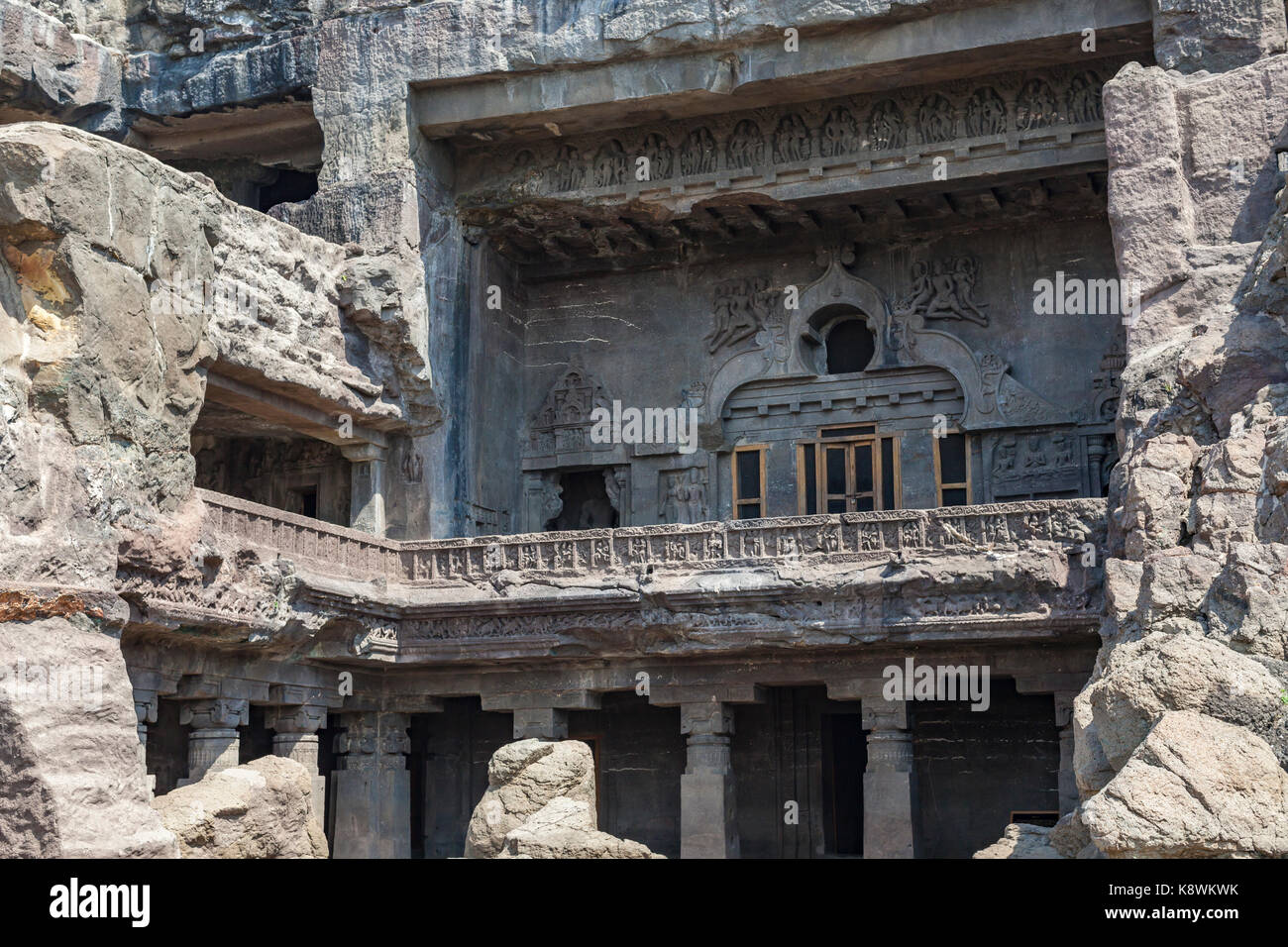 The Kailasa or Kailasanatha Temple, Ellora, Maharashtra, India, Is a ...