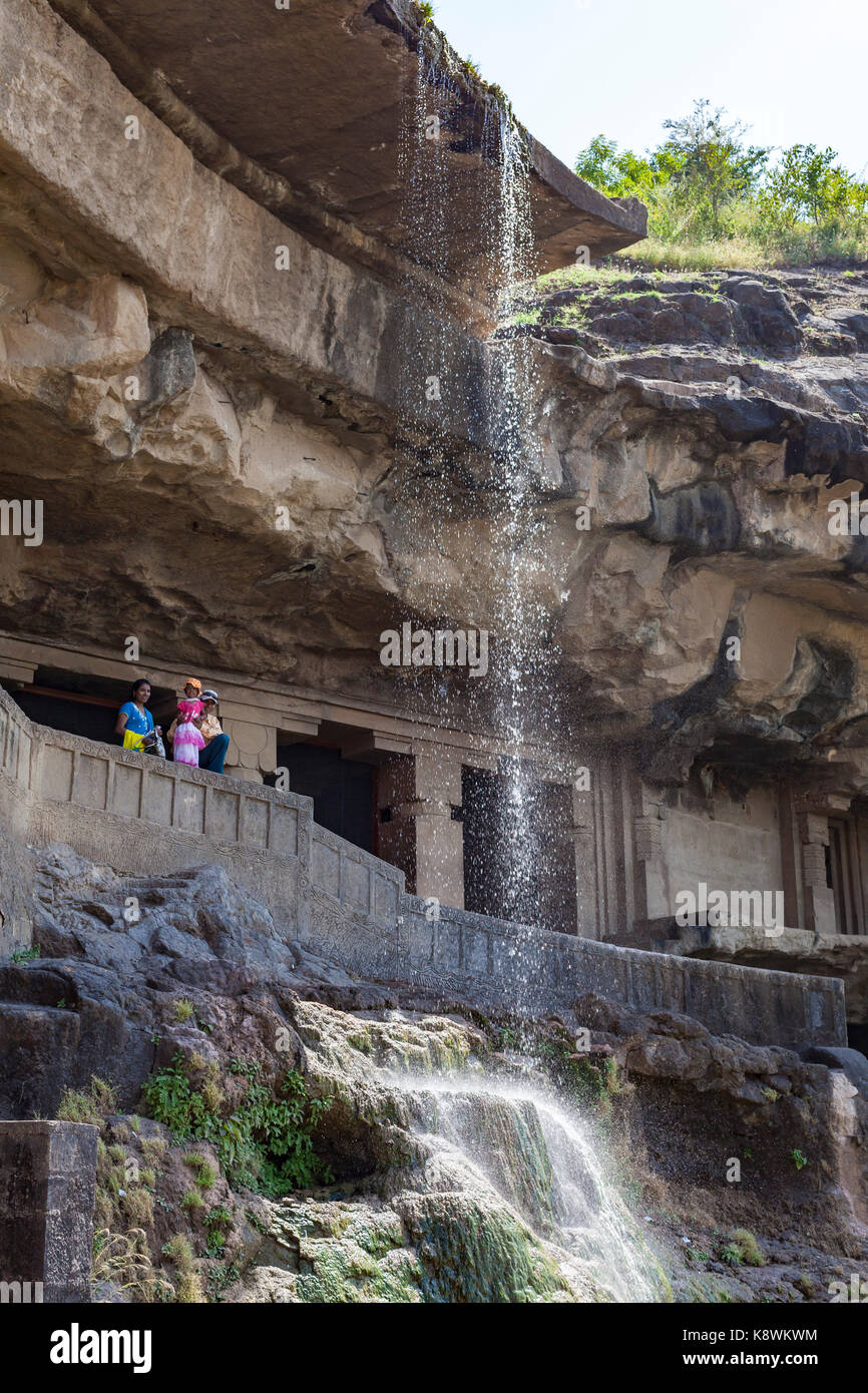 Ellora caves india waterfall hi-res stock photography and images - Alamy