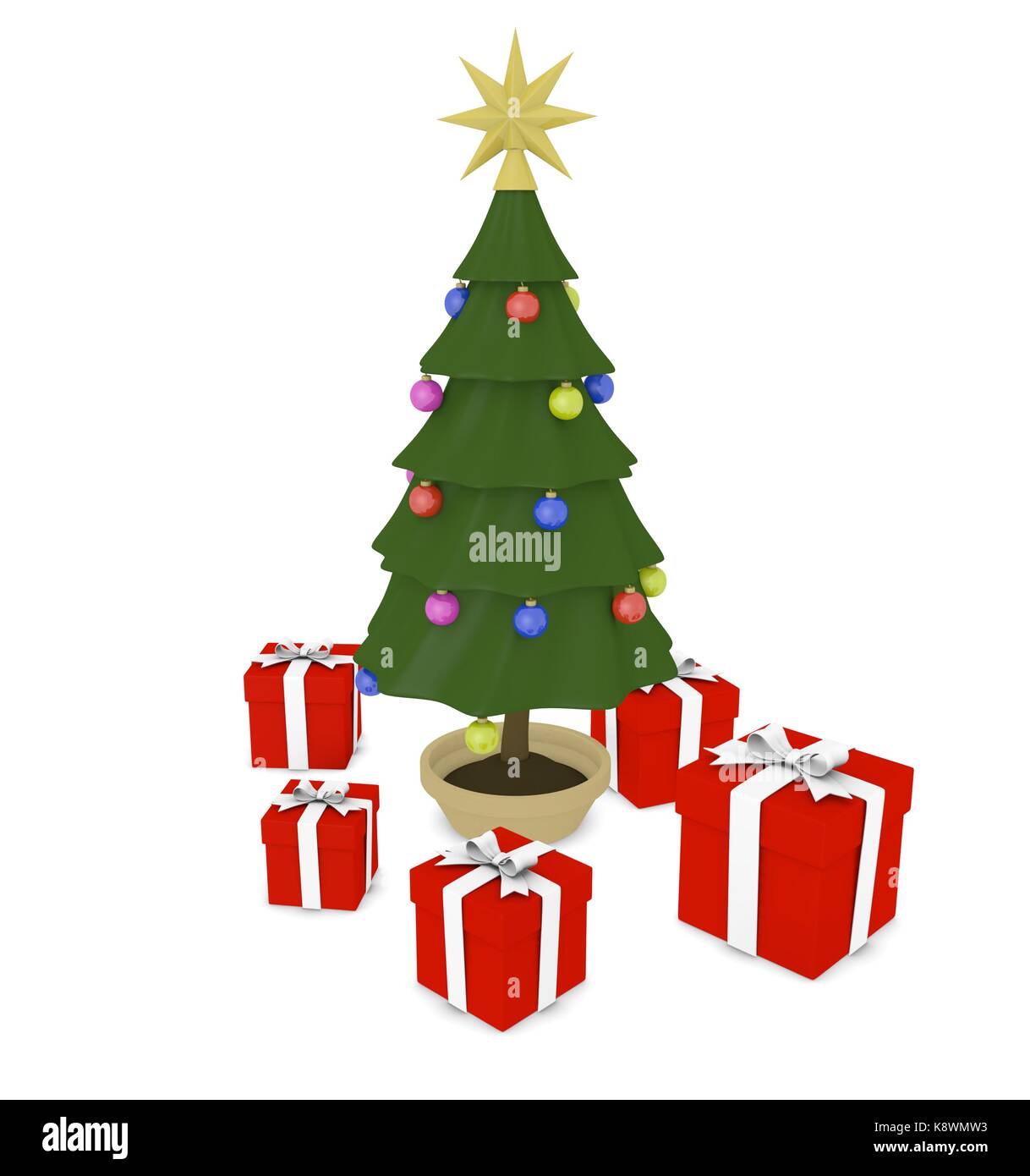 3d xmas tree in Cut Out Stock Images & Pictures - Alamy