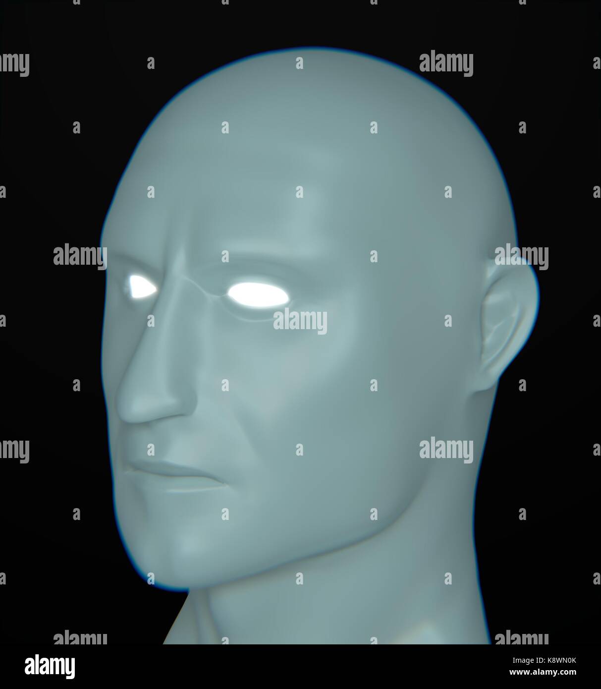 a super human with bright eyes in a black background Stock Photo - Alamy