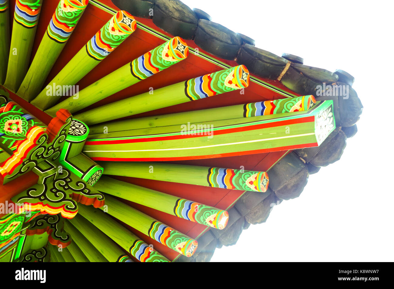 Roof element of traditional korean building - Seoul, South Korea Stock ...