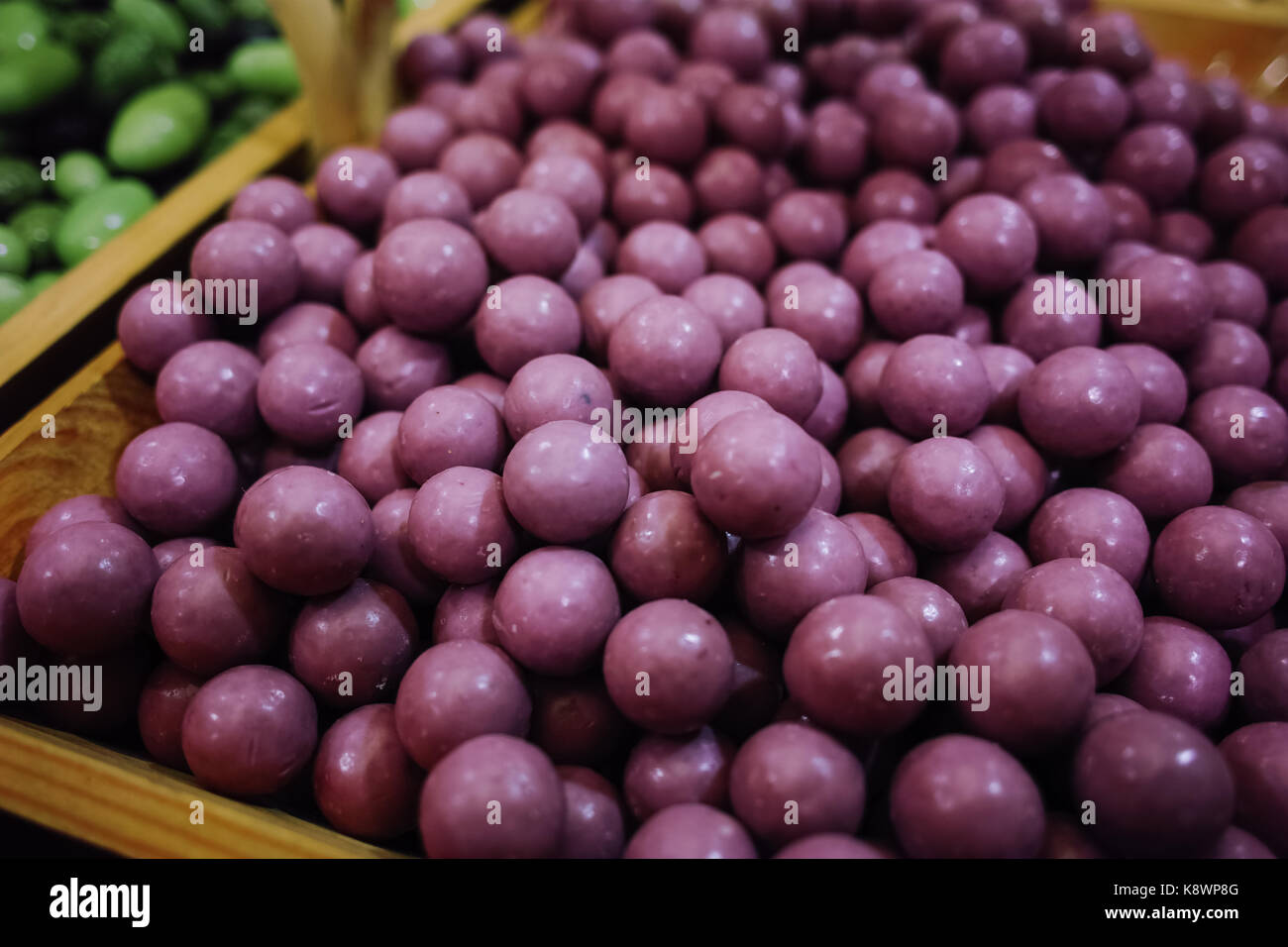Happy candy and bubble chewing gum shop, sweet candy blackberry cassis ...