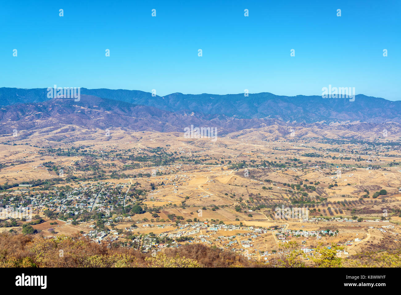 Dry arid landscape and hills in Oaxaca, Mexico Stock Photo - Alamy