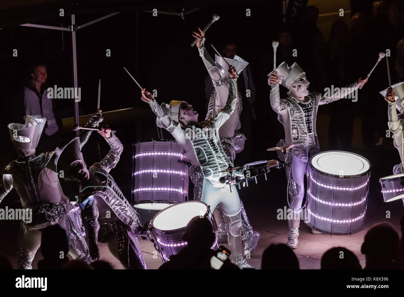 The sparks drummers drumming Stock Photo - Alamy