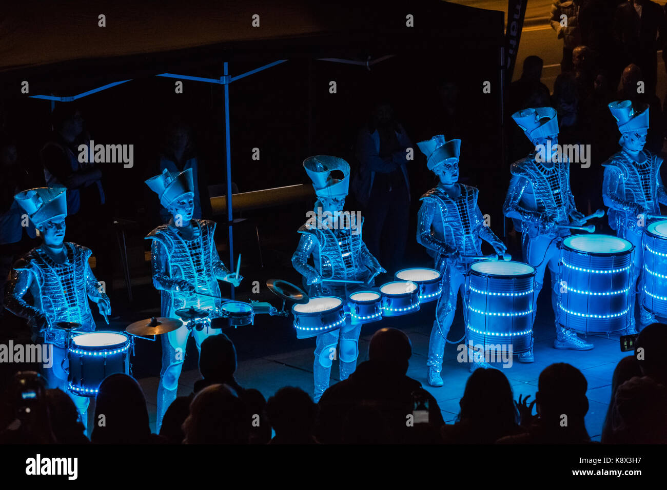 The sparks drummers drumming Stock Photo - Alamy