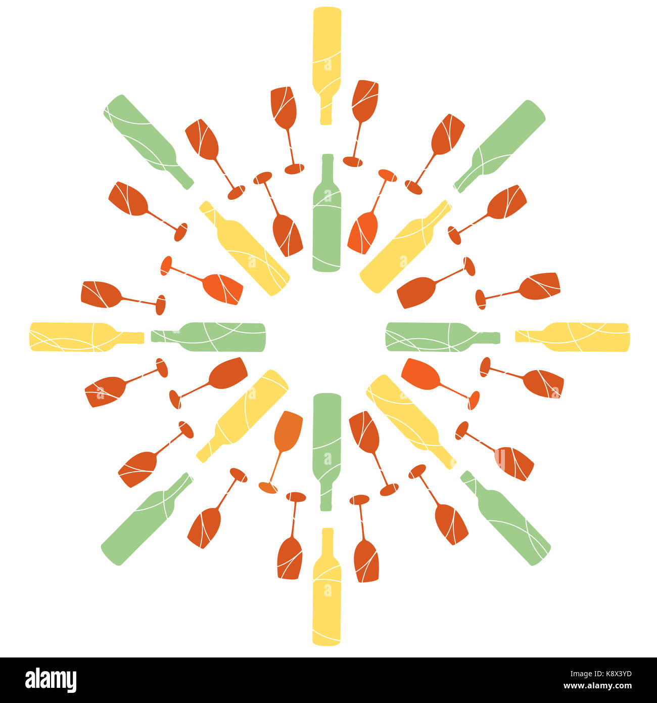 A circular wine bottle and glass design Stock Photo - Alamy
