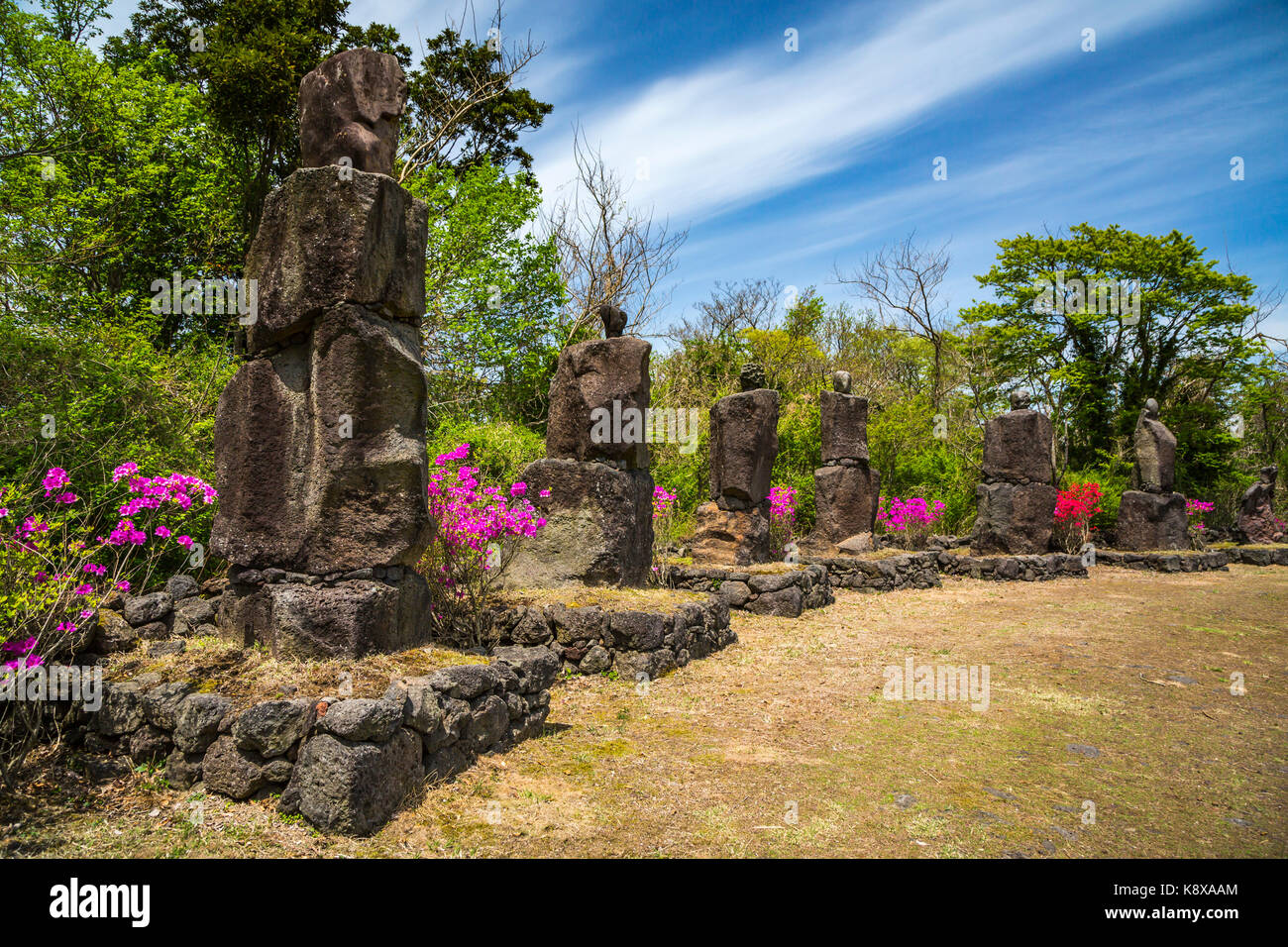 The Jeju Stone Park in Jocheon-eup, Jeju-si, Jeju Island, South Korea ...